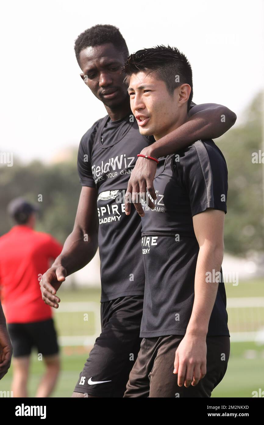Eupen's Sulayman Marreh and Eupen's Yuta Toyokawa pictured during the ...