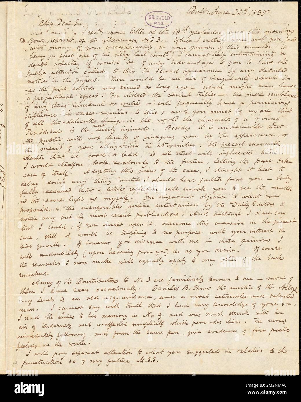 1835 edgar allan poe hi-res stock photography and images - Alamy