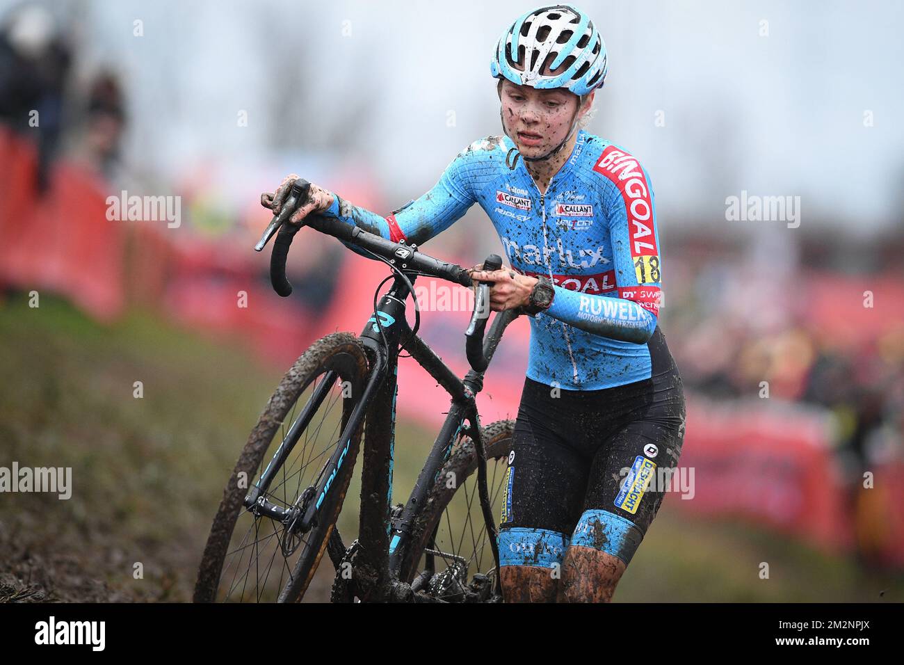 Belgian Laura Verdonschot pictured in action during the women's race at ...