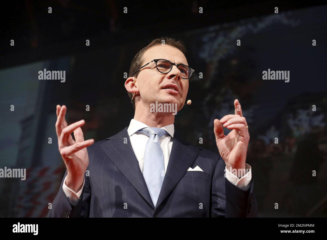 CD&V chairman Wouter Beke delivers a speech at the New Year's reception ...