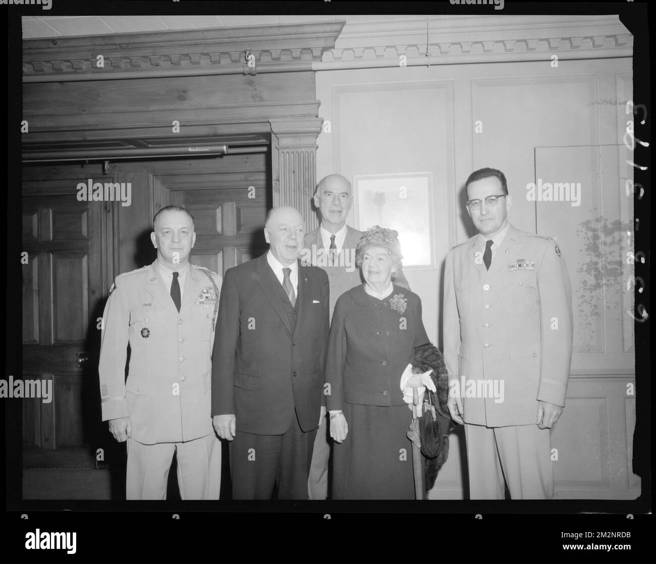 Edith Nourse Rogers with men and military officers , Military officers ...
