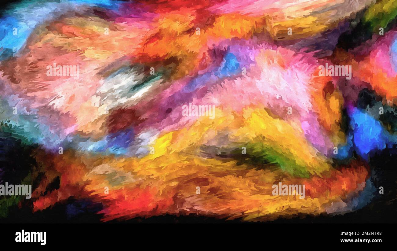abstract psychedelic background from color chaotic blurred stains brush ...