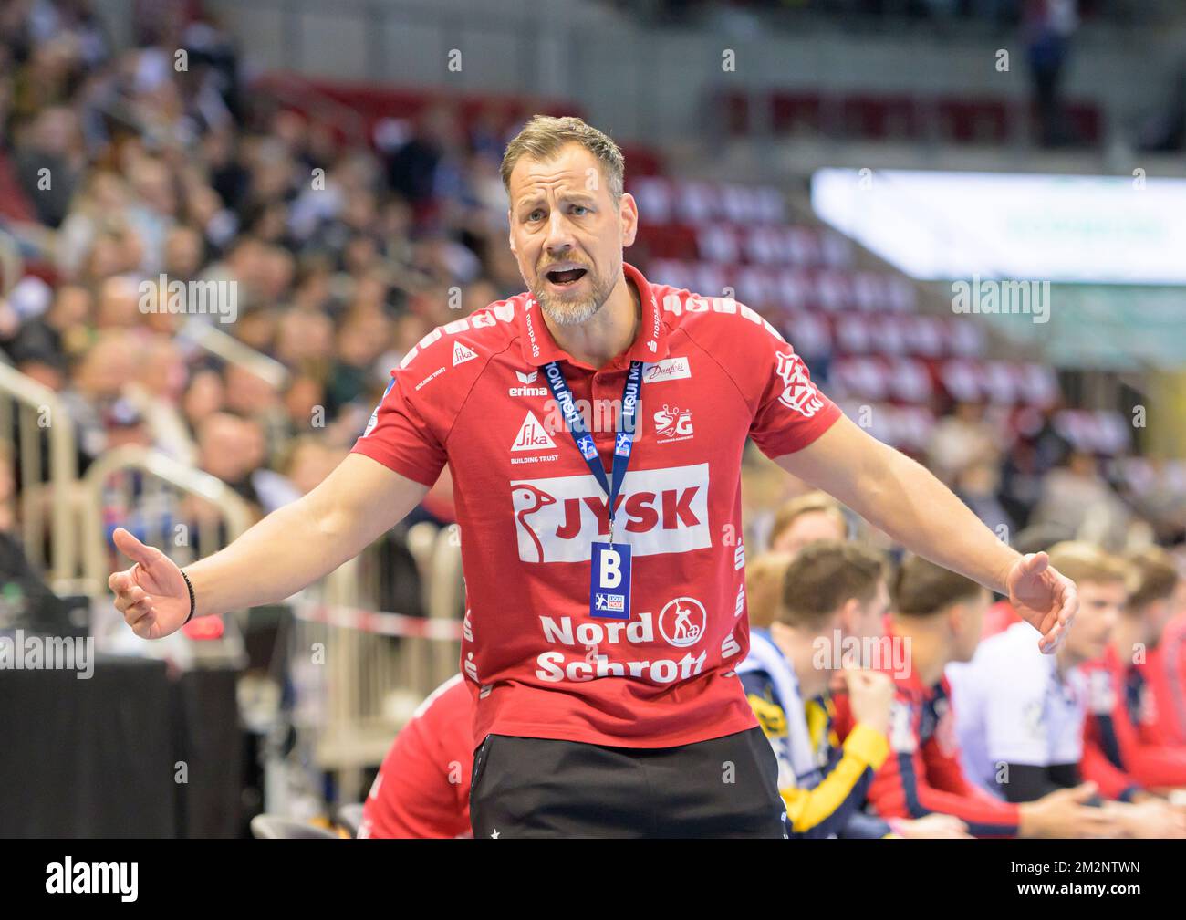 coach Maik MACHULLA (FL) gesture, gesture, handball 1st Bundesliga ...