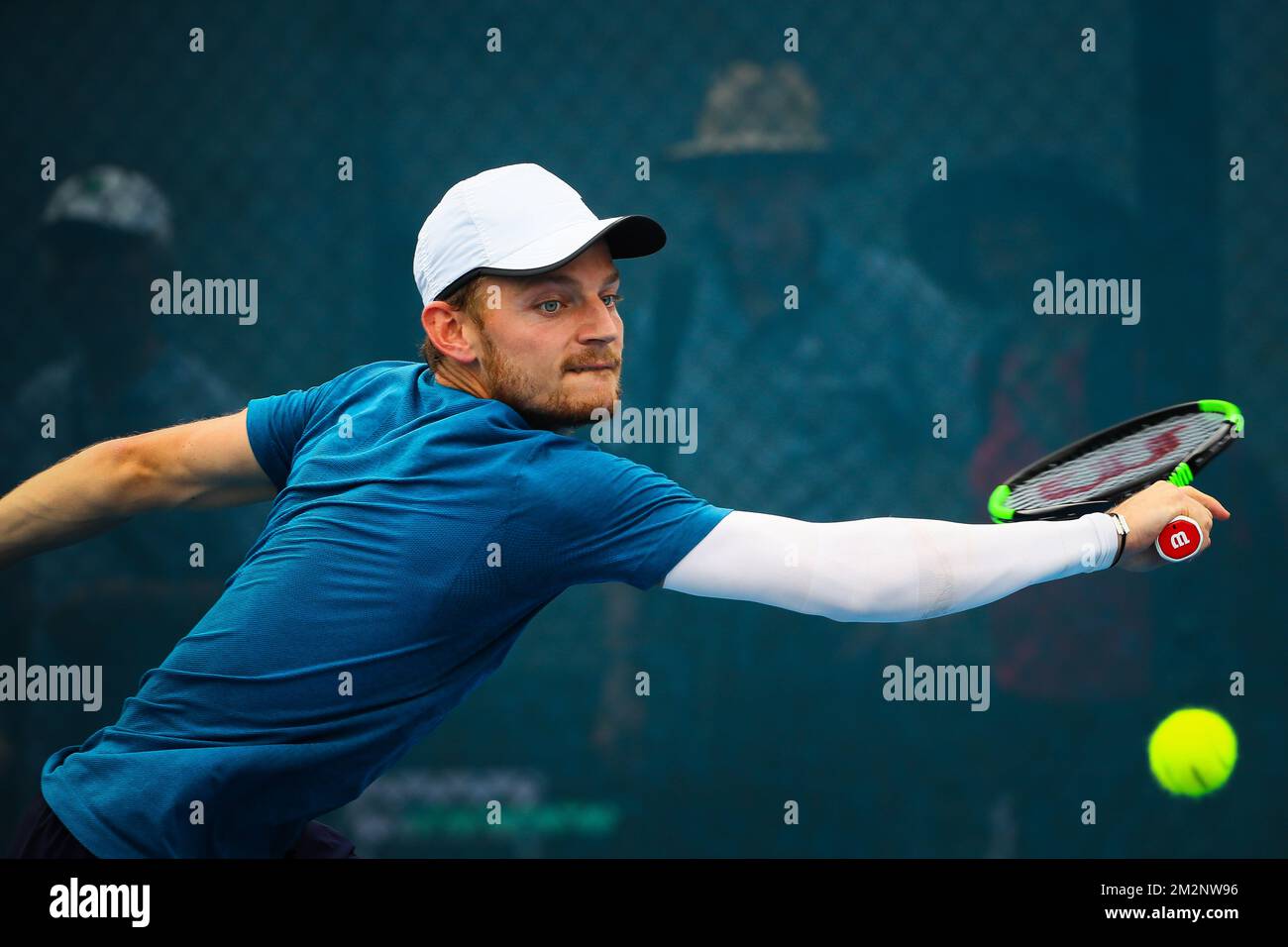 David Goffin pictured at a training session ahead of the secound round ...