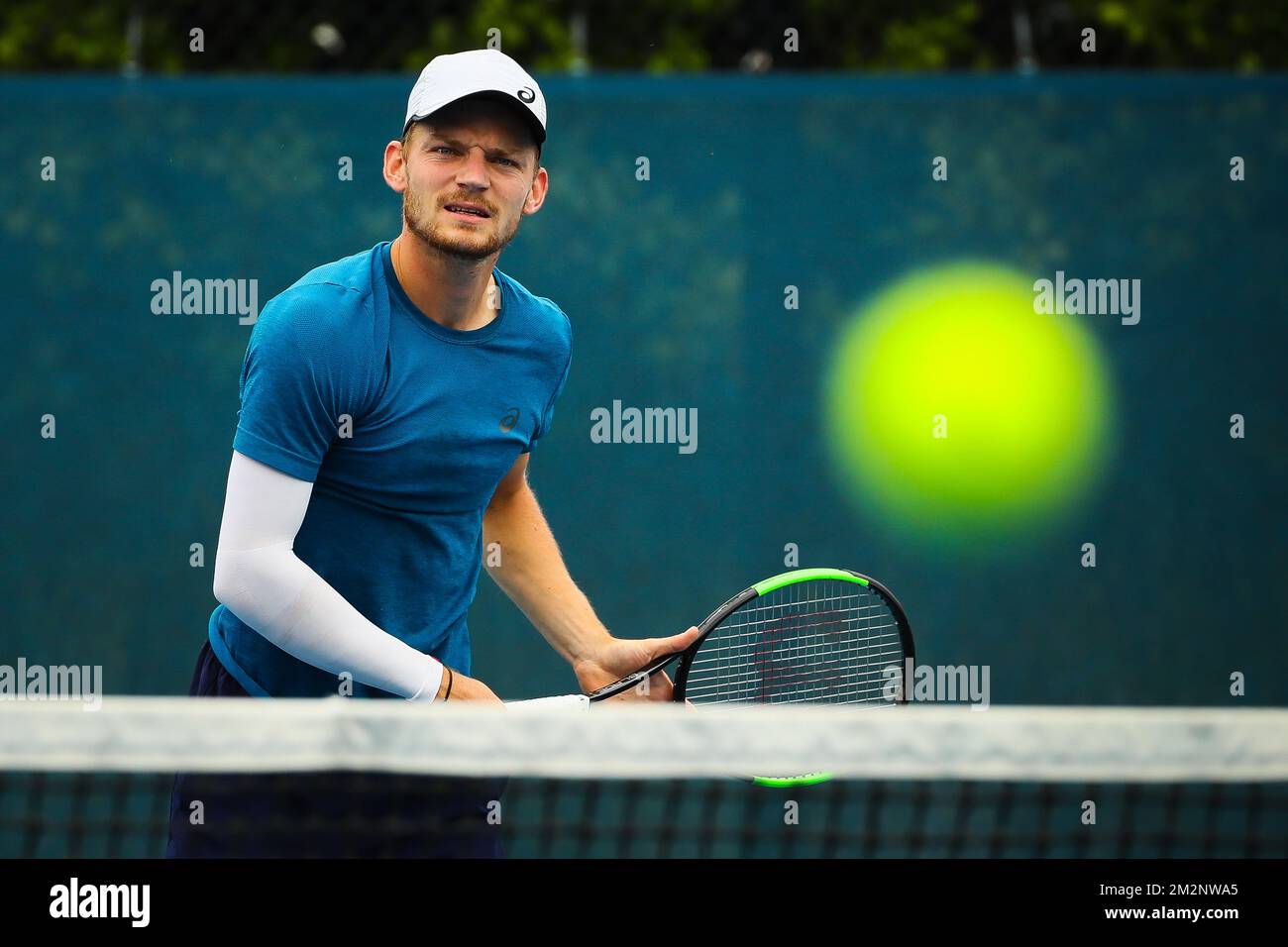 David Goffin pictured at a training session ahead of the secound round ...
