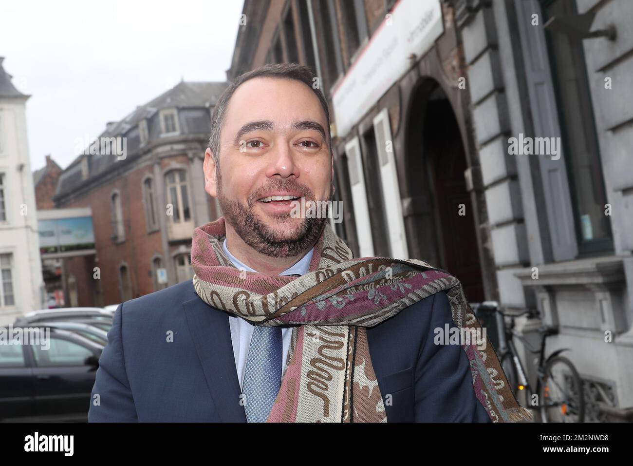 cDH's Maxime Prevot pictured after a meeting of cdH party bureau on the ...