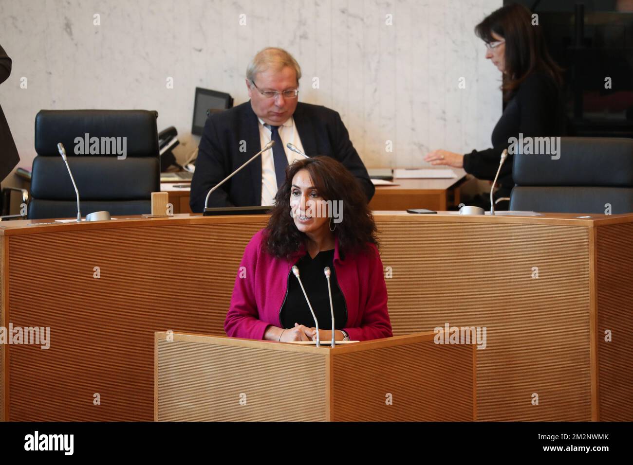 PS' Christie Morreale pictured during a plenary session of the Walloon ...