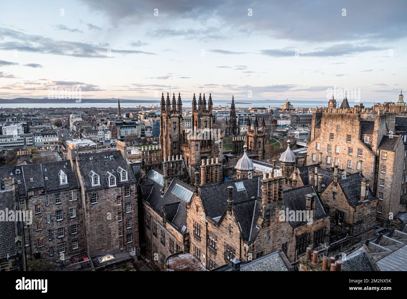 The ancient Camera Obscura in Edinburgh on the sunset Stock Photo - Alamy