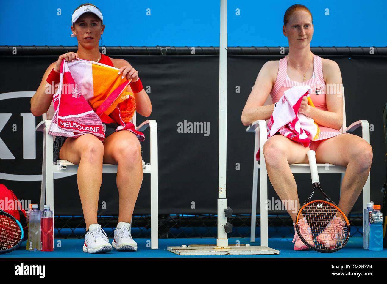 Belgian Alison Van Uytvanck and Chilean Alexa Guarachi pictured during ...