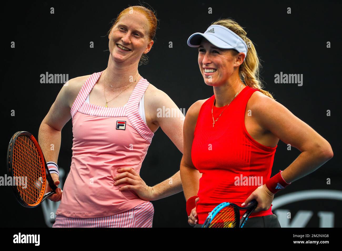 Belgian Alison Van Uytvanck and Chilean Alexa Guarachi pictured during ...