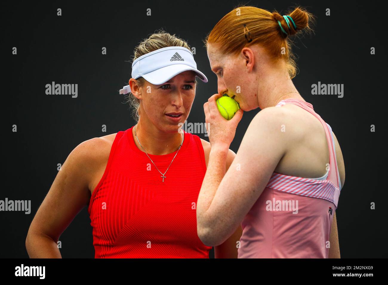 Belgian Alison Van Uytvanck and Chilean Alexa Guarachi pictured during ...