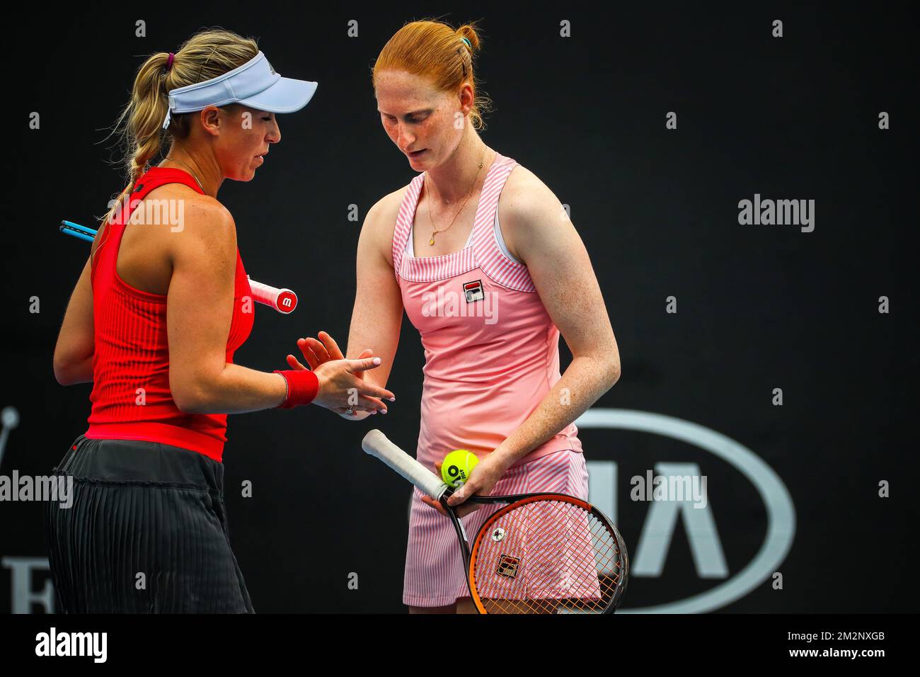 Alison Van Uytvanck and Alexa Guarachi pictured at a Women's Doubles ...