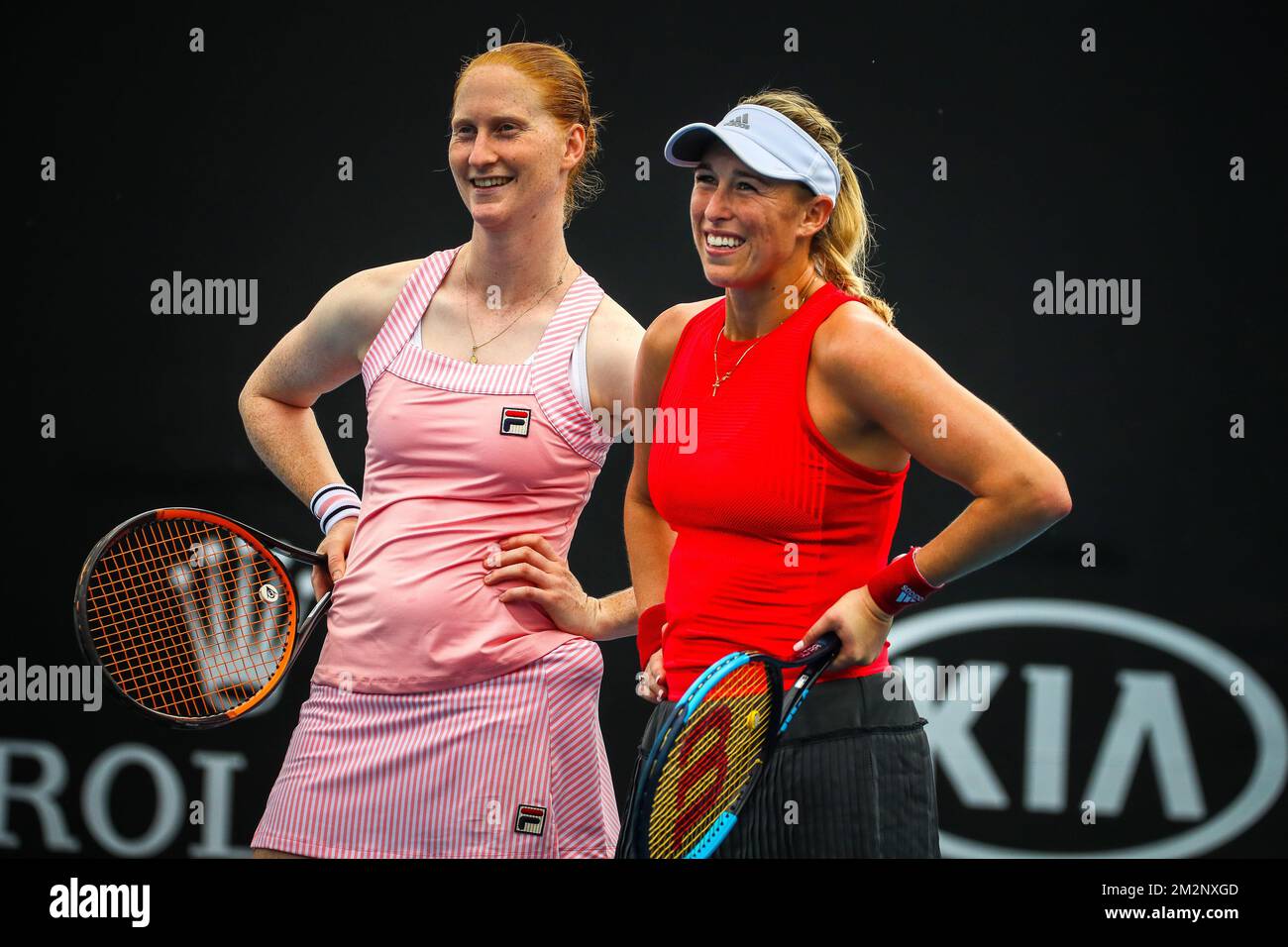Belgian Alison Van Uytvanck and Chilean Alexa Guarachi pictured during ...
