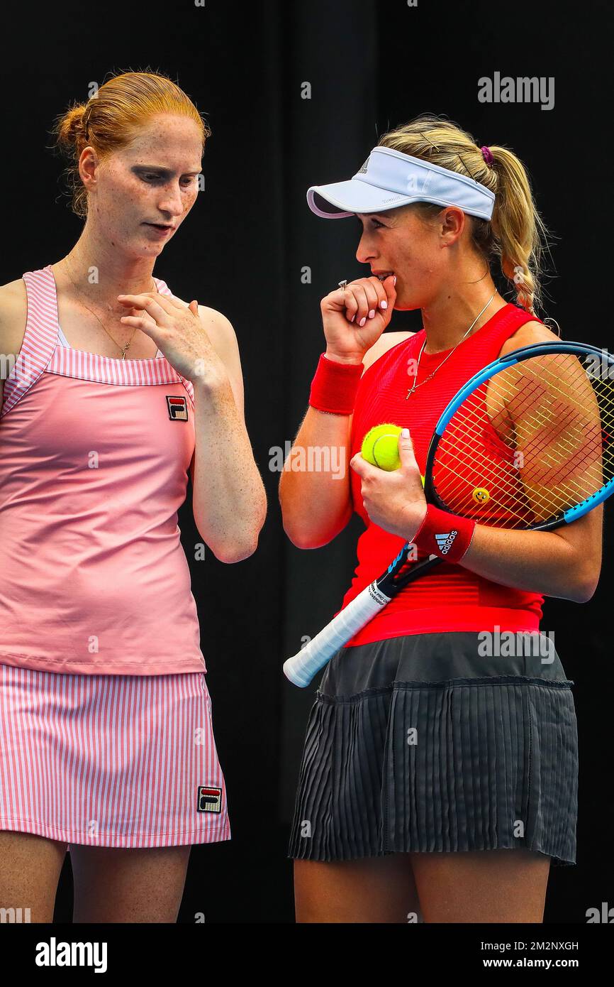 Belgian Alison Van Uytvanck and Chilean Alexa Guarachi pictured during ...