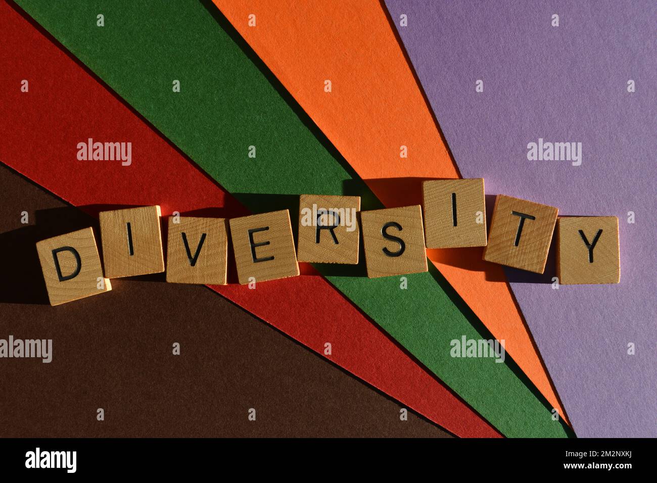 Diversity, word in wooden alphabet letters isolated on multicolour ...