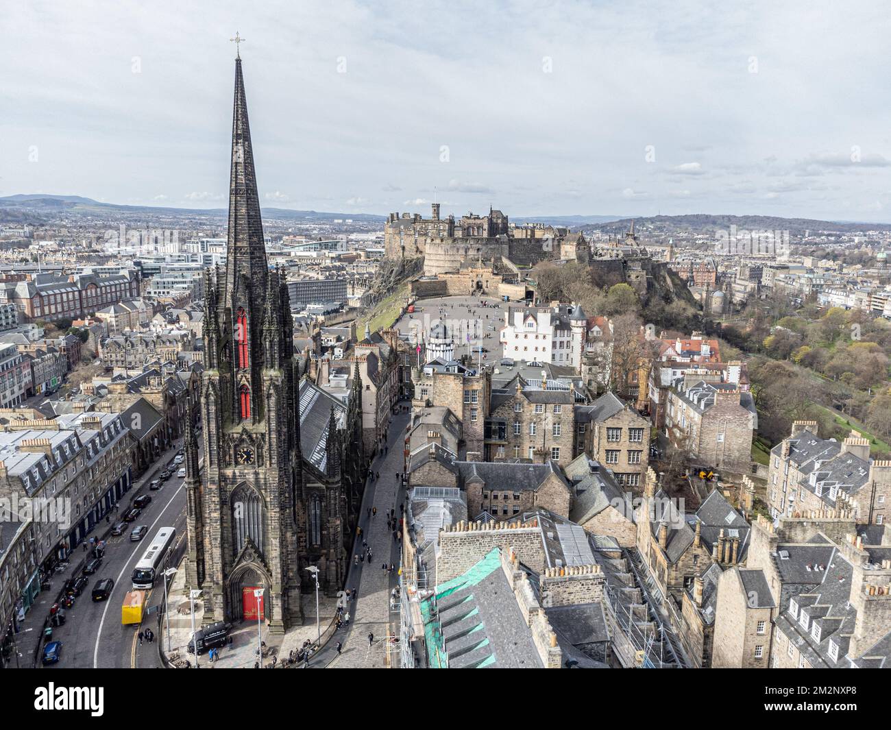 Edinburgh royal mile aerial hi-res stock photography and images - Alamy