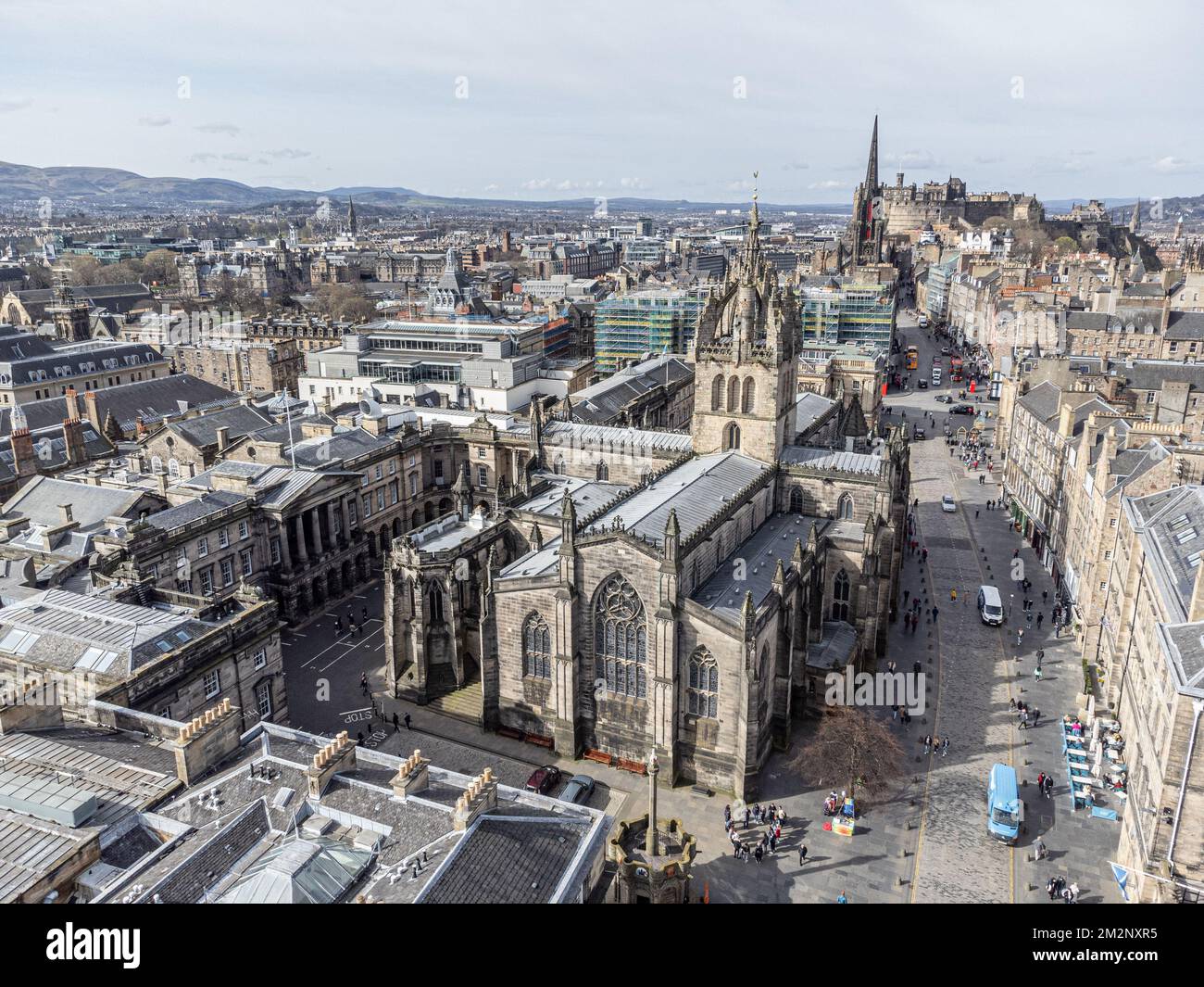 An aerial view of the St Giles' Cathedral in Edinburgh Stock Photo - Alamy