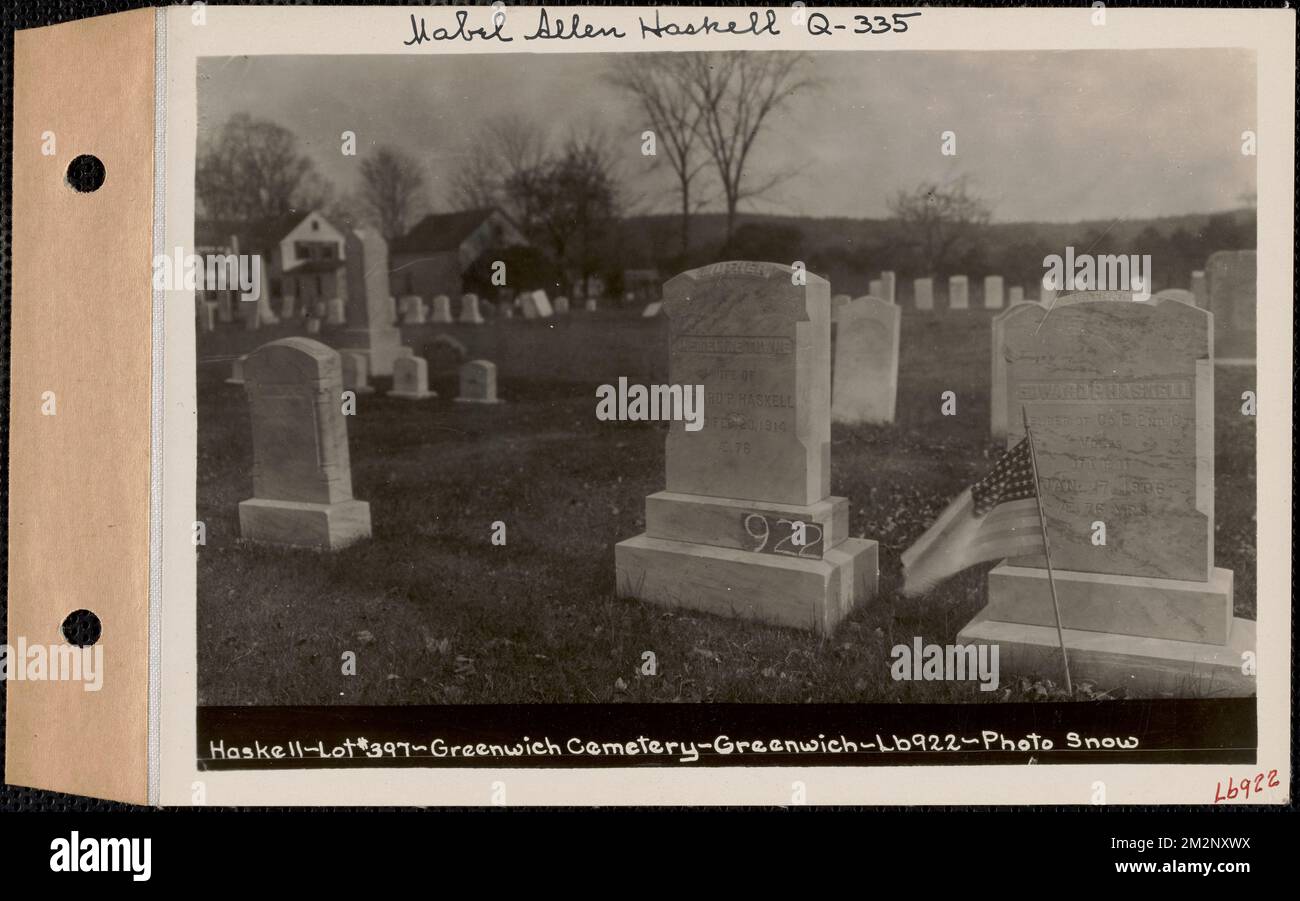 Edward P. Haskell, Greenwich Cemetery, Old section, lot 397, Greenwich ...