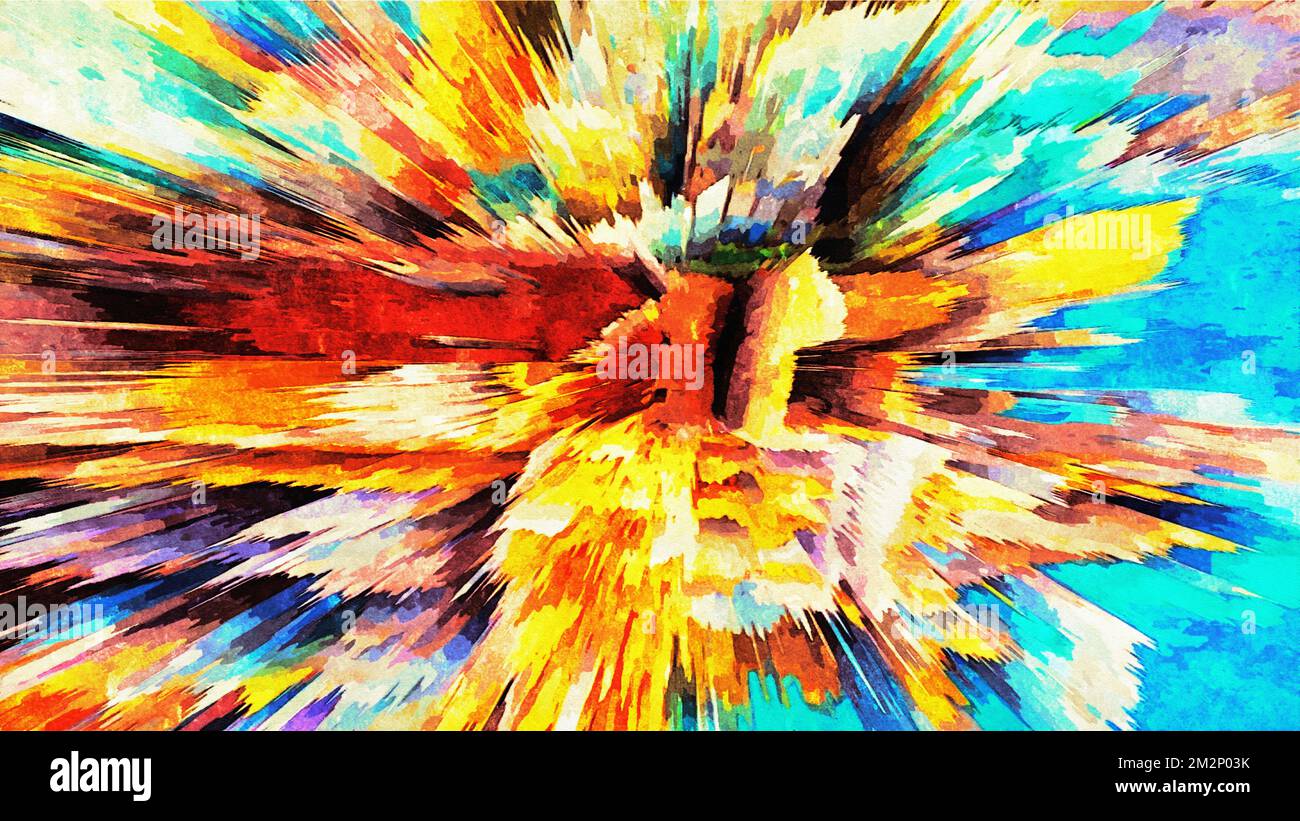 abstract psychedelic background from color chaotic blurred stains brush ...