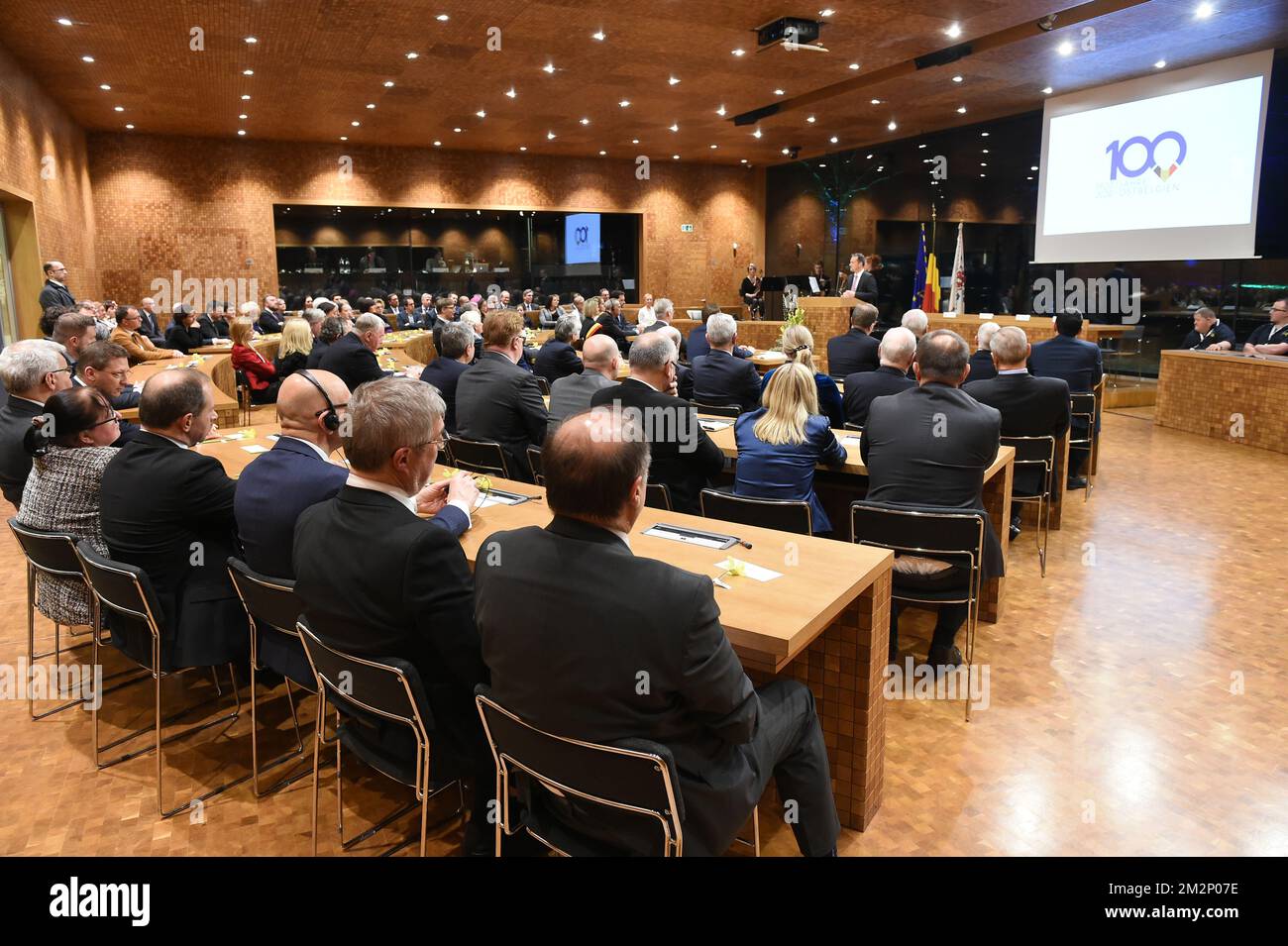 A general view of the German community parliament during the ...