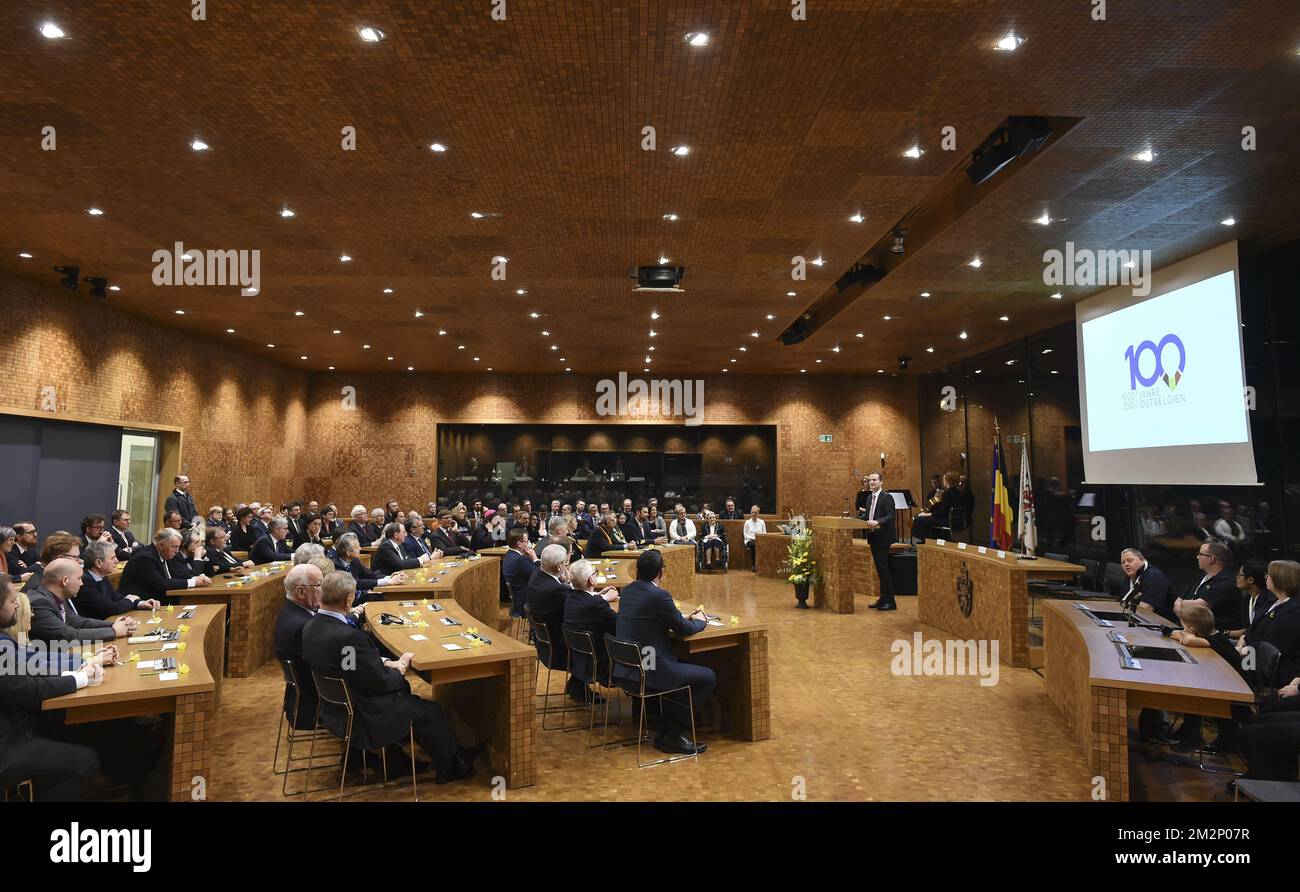 A general view of the German community parliament during the ...