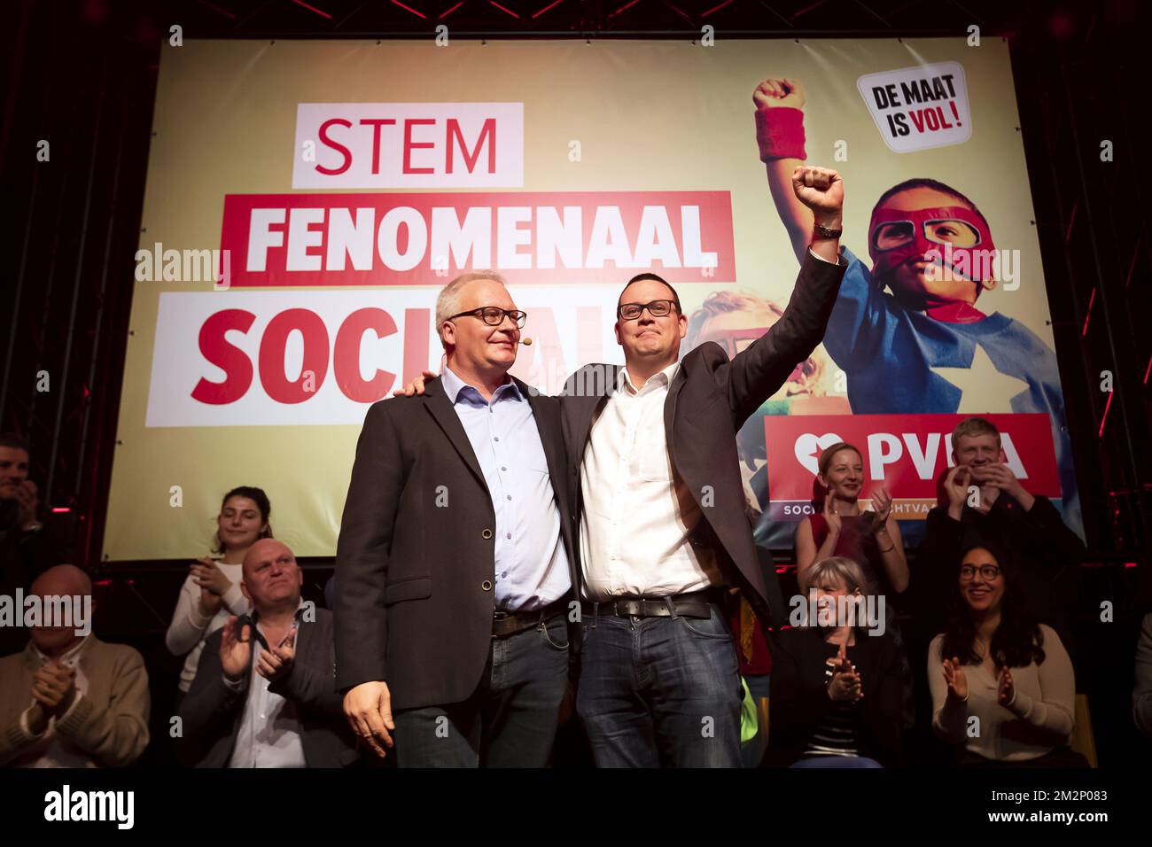 PVDA - PTB chairman Peter Mertens and PVDA - PTB's Raoul Hedebouw ...