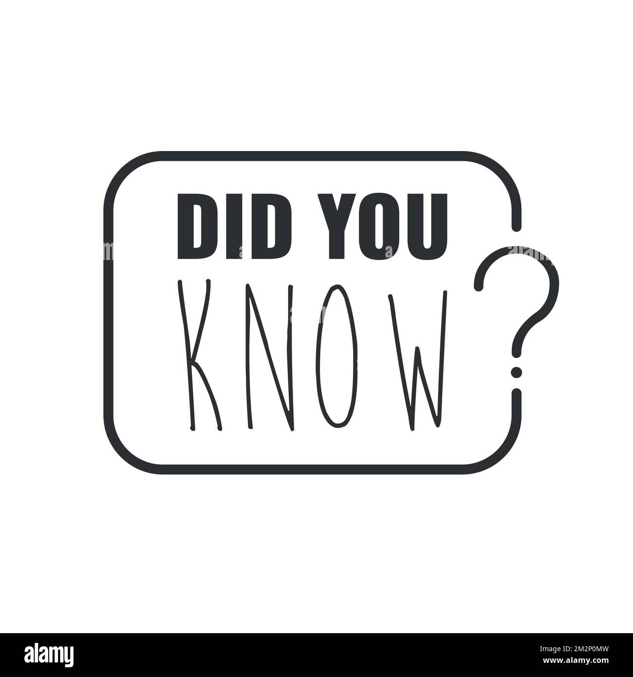 Did you know question inscription. Handwritten lettering in speech ...
