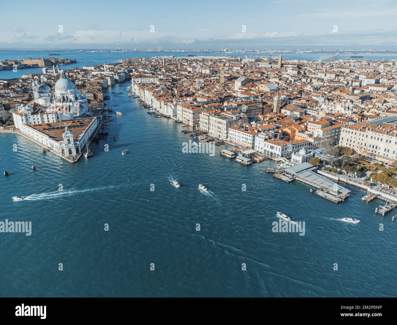 An aerial view of the waterfront Venice, Italy on a sunny morning Stock ...