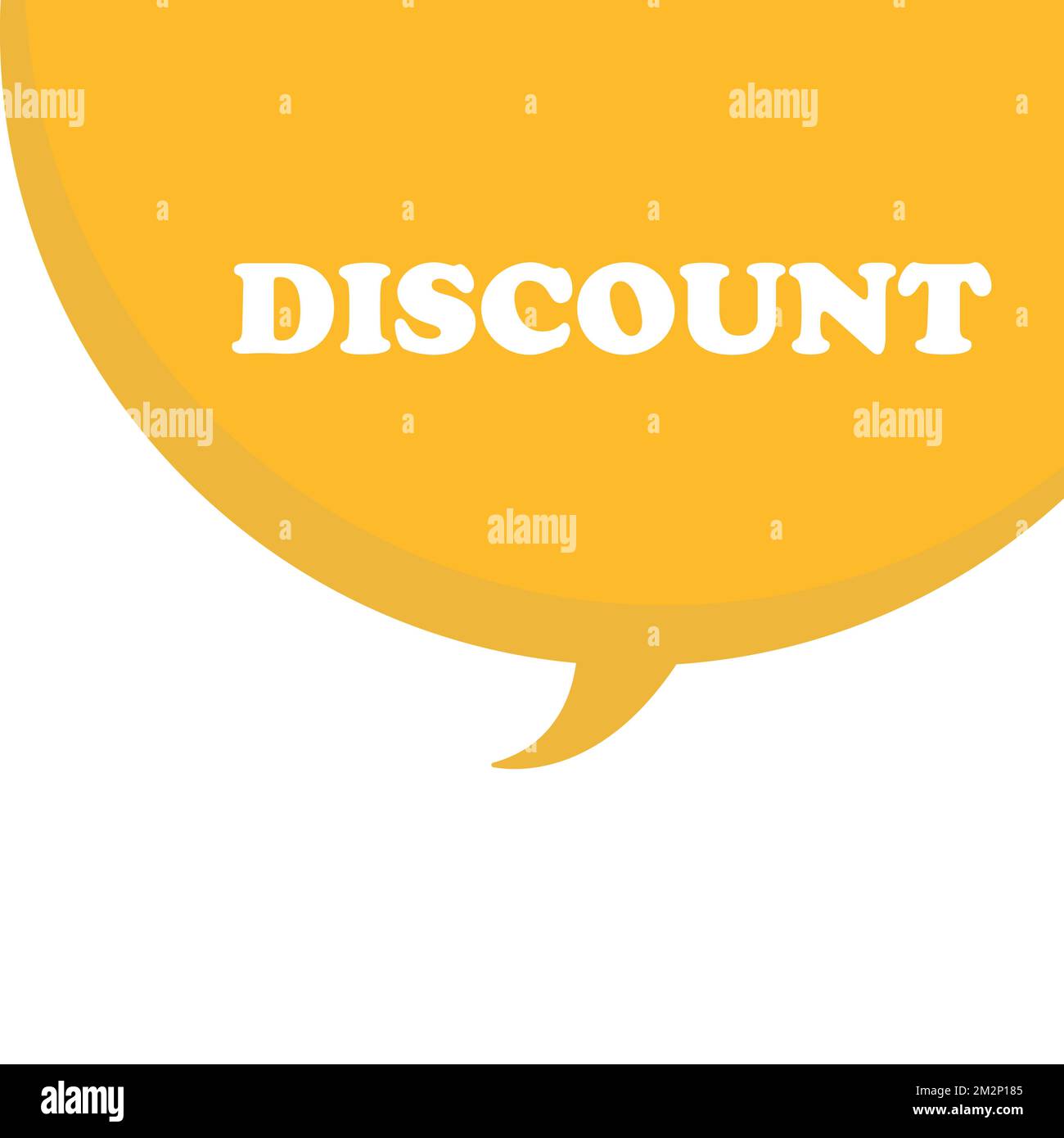 icon with speech bubble in word discount on white background Stock ...
