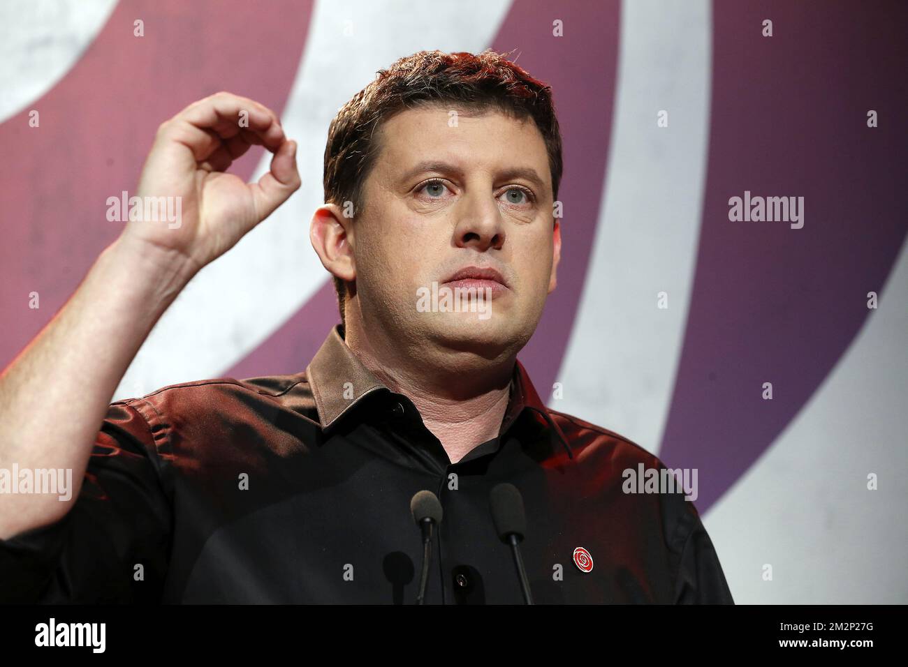 Sp.a chairman John Crombez delivers a speech at the new year's ...