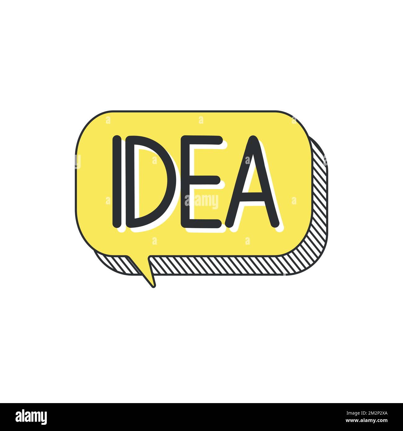 Idea yellow cartoon, hand draw speech bubble Stock Vector Image & Art ...