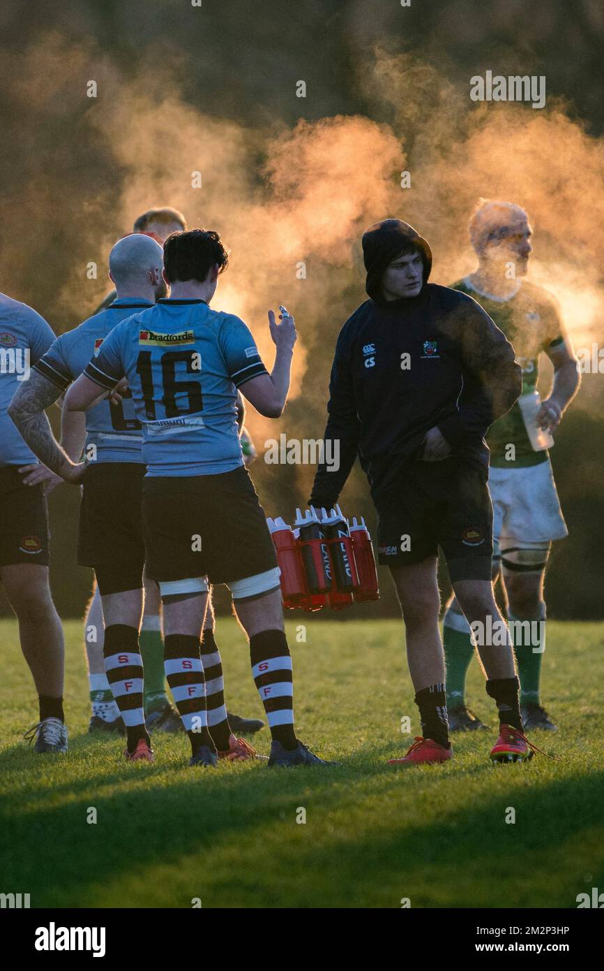 Rugby players in action Stock Photo - Alamy