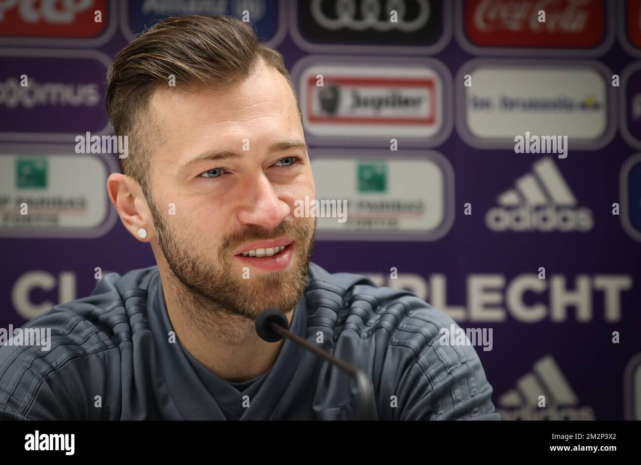 Anderlecht's Peter Zulj pictured during a press conference of Belgian ...