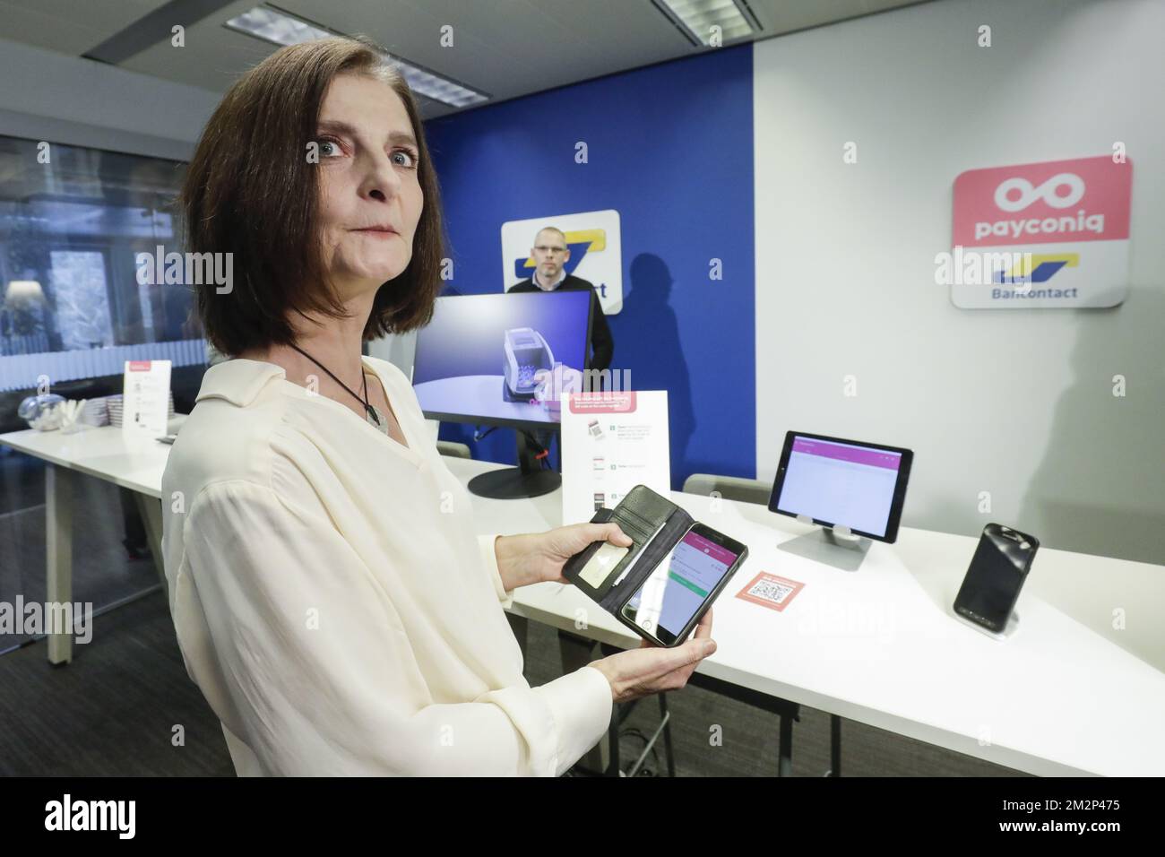 Bancontact Payconiq Company CEO Nathalie Vandepeute pictured during a ...