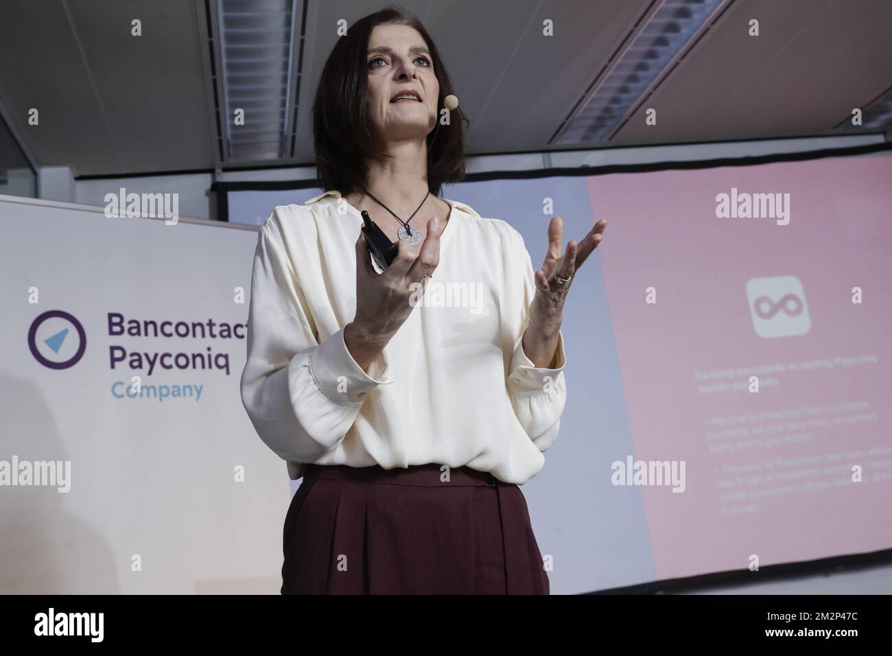 Bancontact Payconiq Company CEO Nathalie Vandepeute pictured during a ...