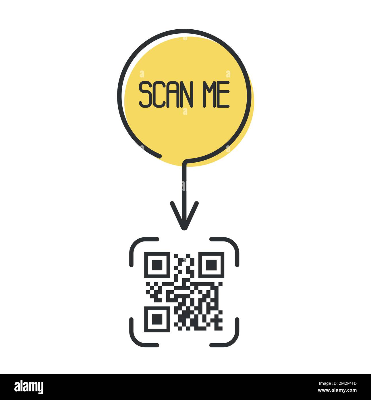 QR code for smartphone. Inscription scan me with smartphone icon. Qr ...