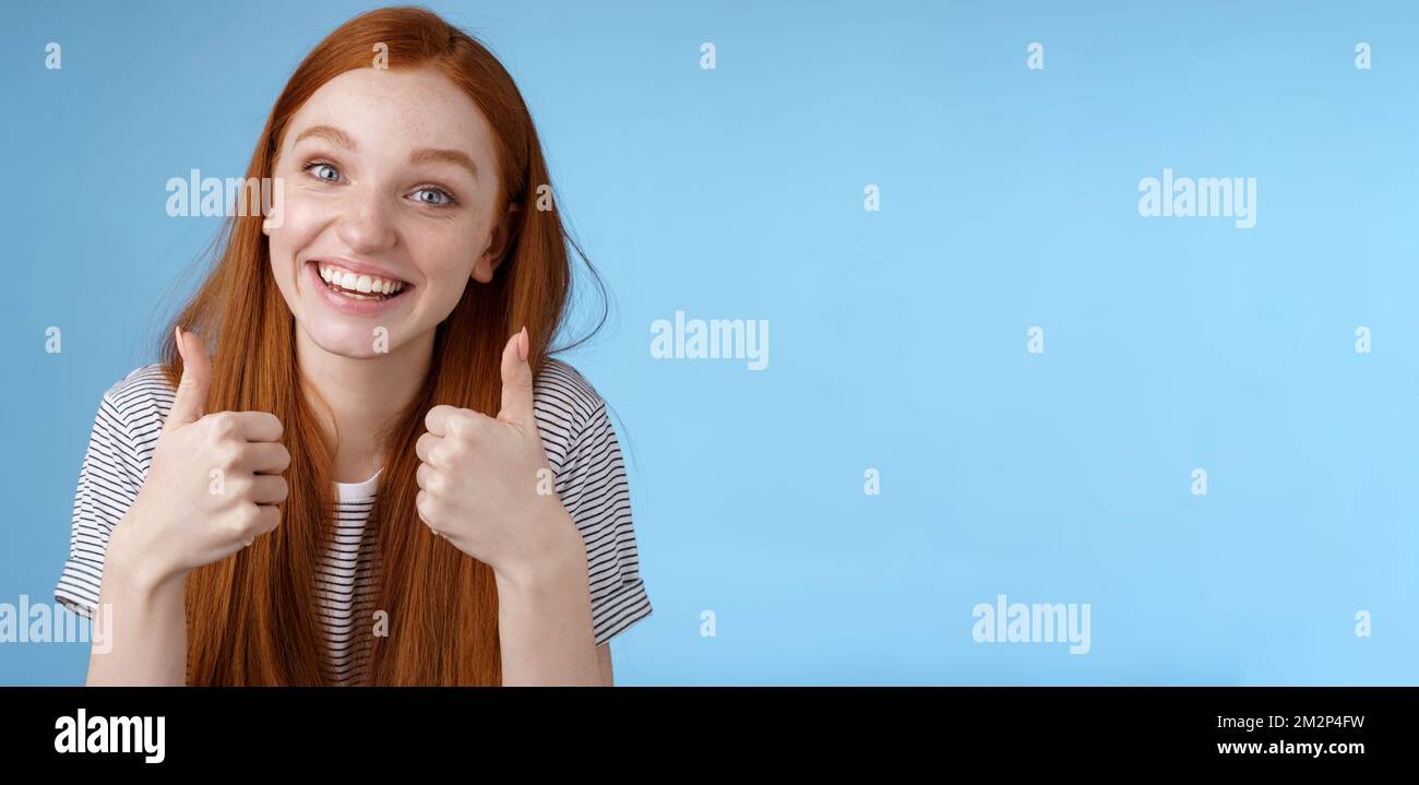 Nice idea keep up. Supportive tender cute european ginger girl blue ...