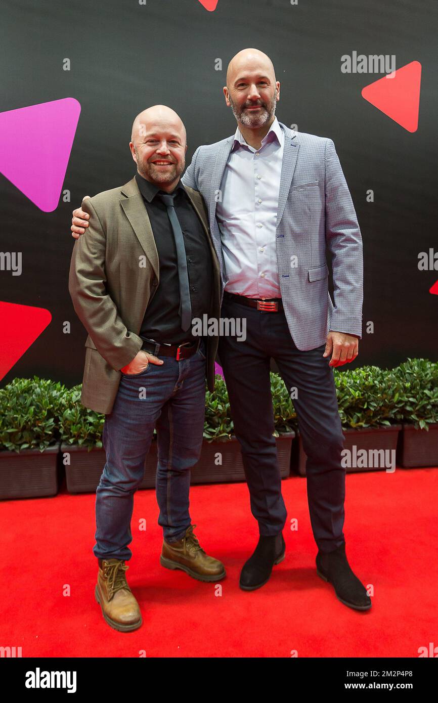 Sven De Ridder and an unidentified friend pictured on the red carpet ...
