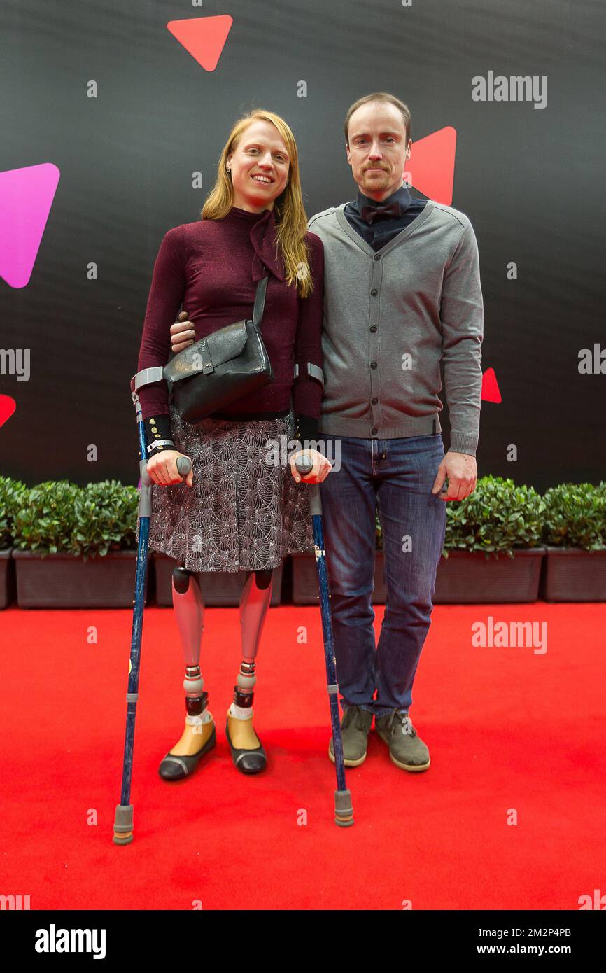 Hannelore Vens and her partner pictured on the red carpet, ahead of the ...