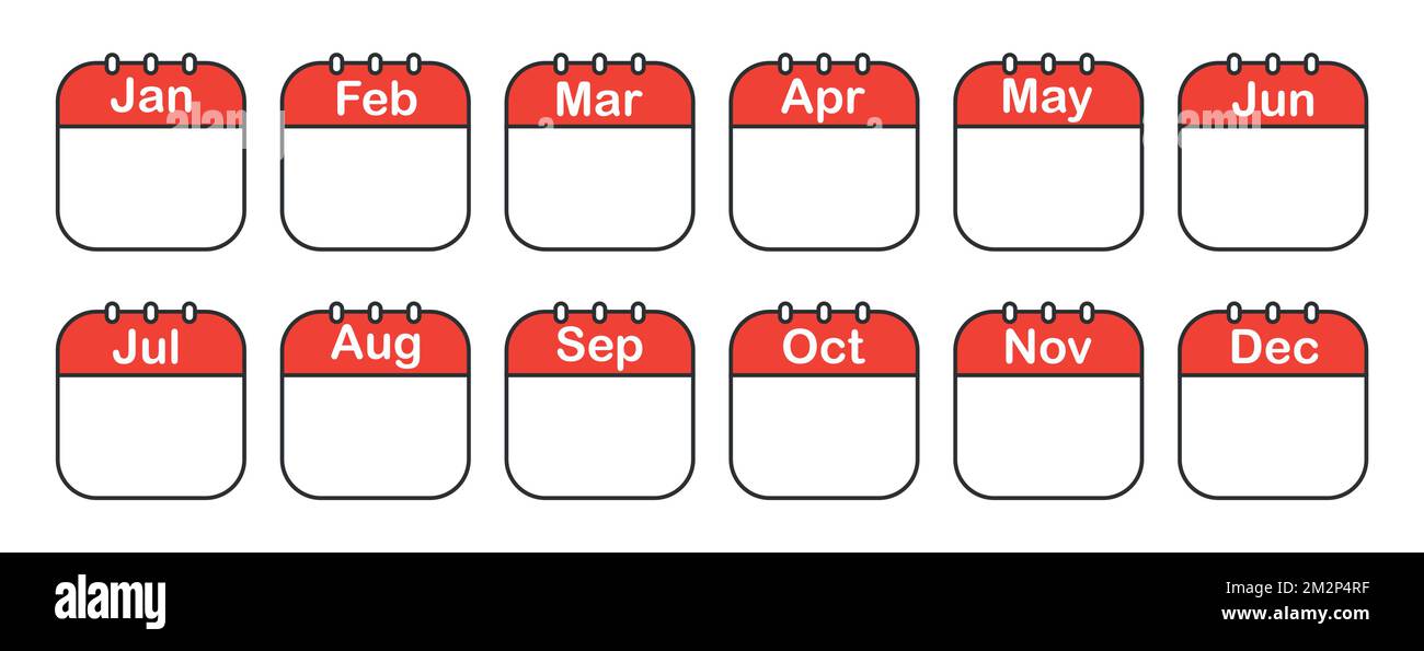 Calendar mounts isolated vector icons on white background. Week ...