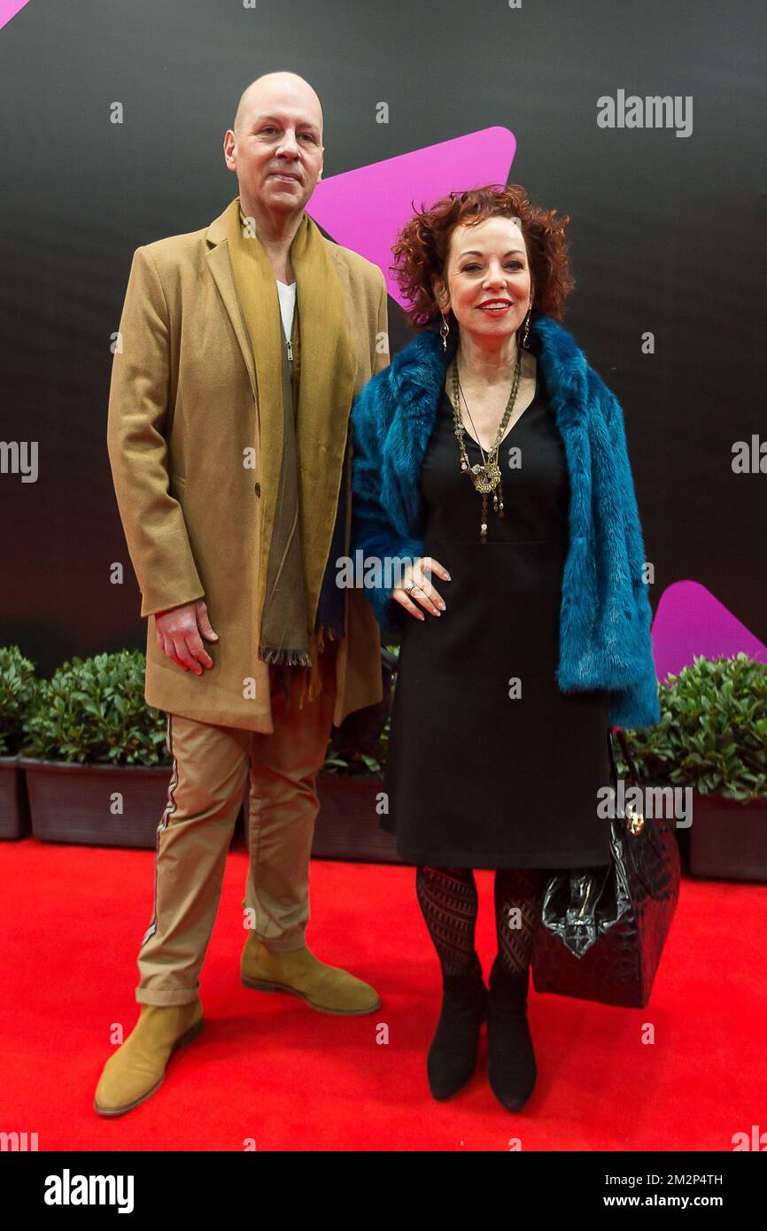 Els De Schepper and an unidentified friend pictured on the red carpet ...