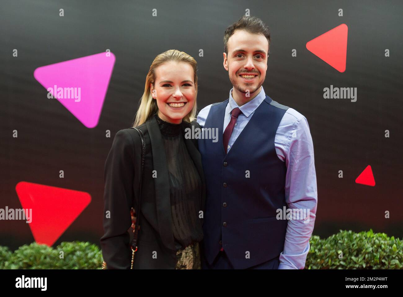 Actress Helle Vanderheyden and her partner pictured on the red carpet ...