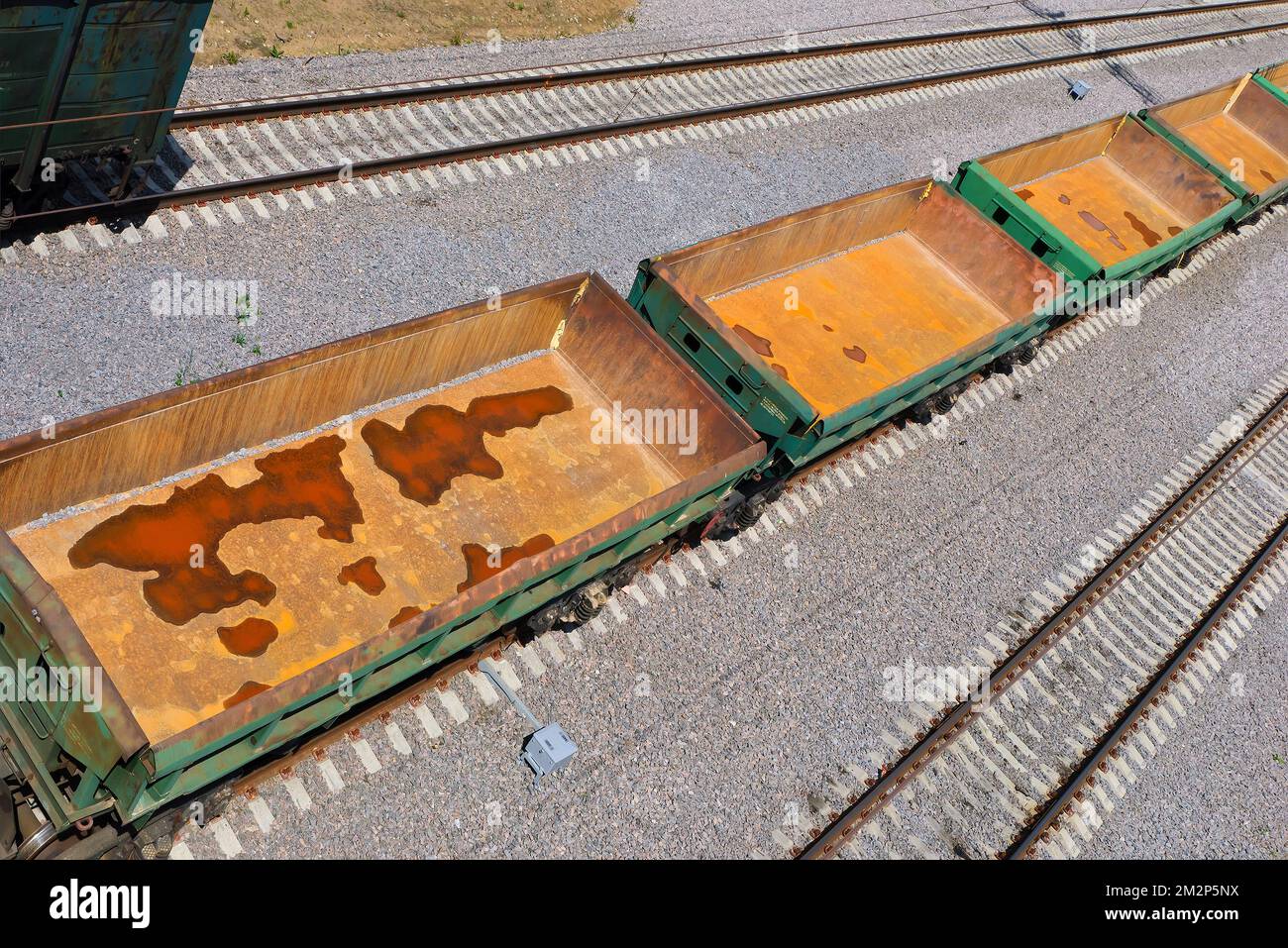 Empty railway platforms. Top view Stock Photo - Alamy