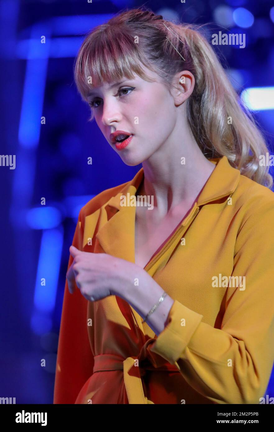 Belgian singer Angele pictured during the fourth edition of the D6bels ...