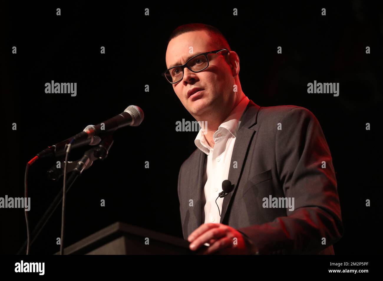 PTB-GO !'s Raoul Hedebouw pictured at the new year's reception of ...