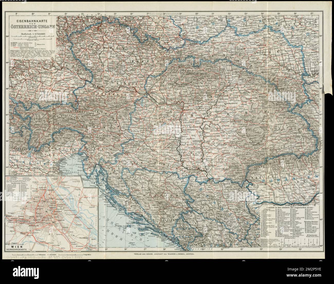 Eisenbahnkarte von Österreich-Ungarn , Railroads, Austria, Maps ...