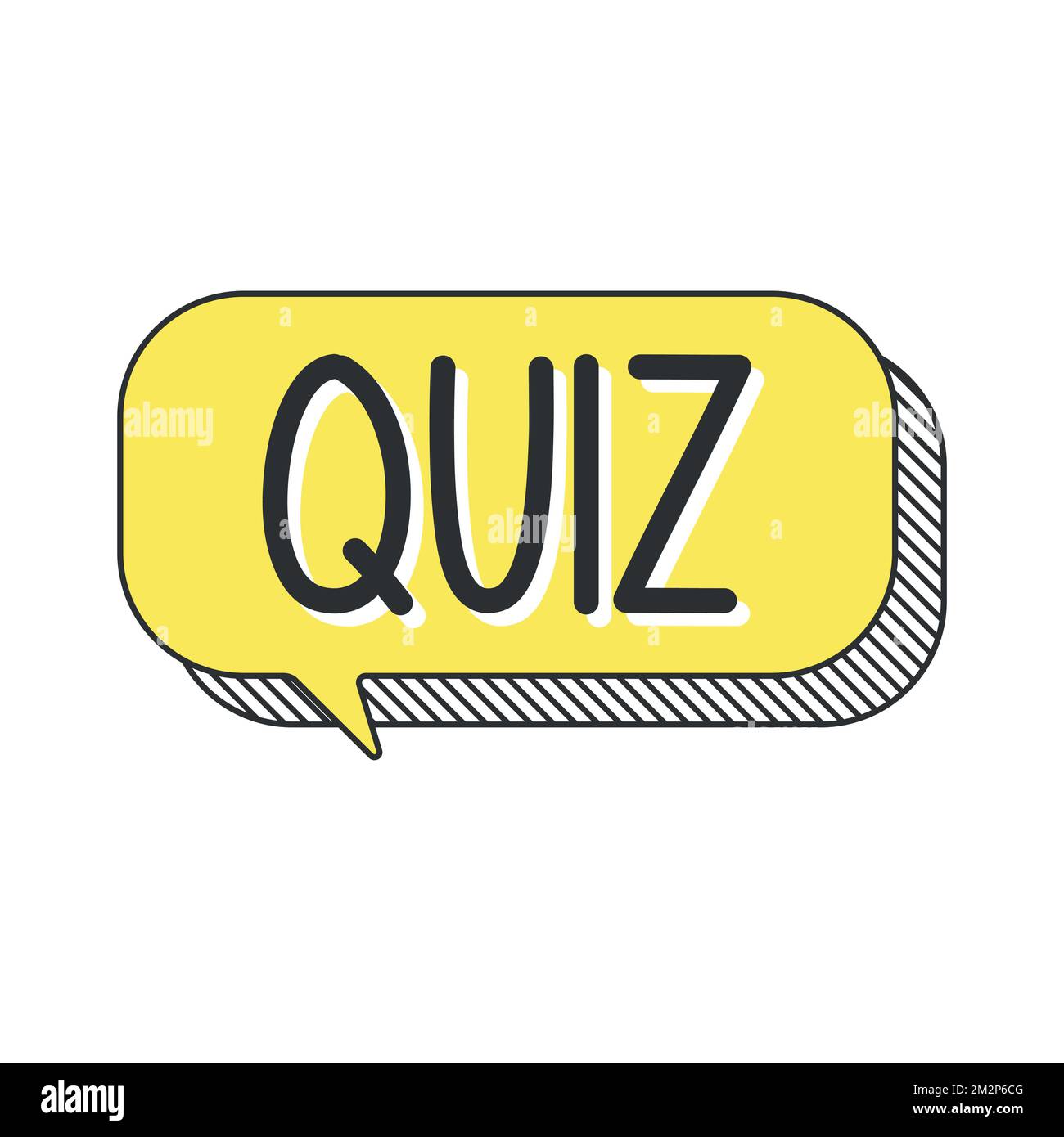 Quiz logo with speech bubble symbols, concept of questionnaire show ...