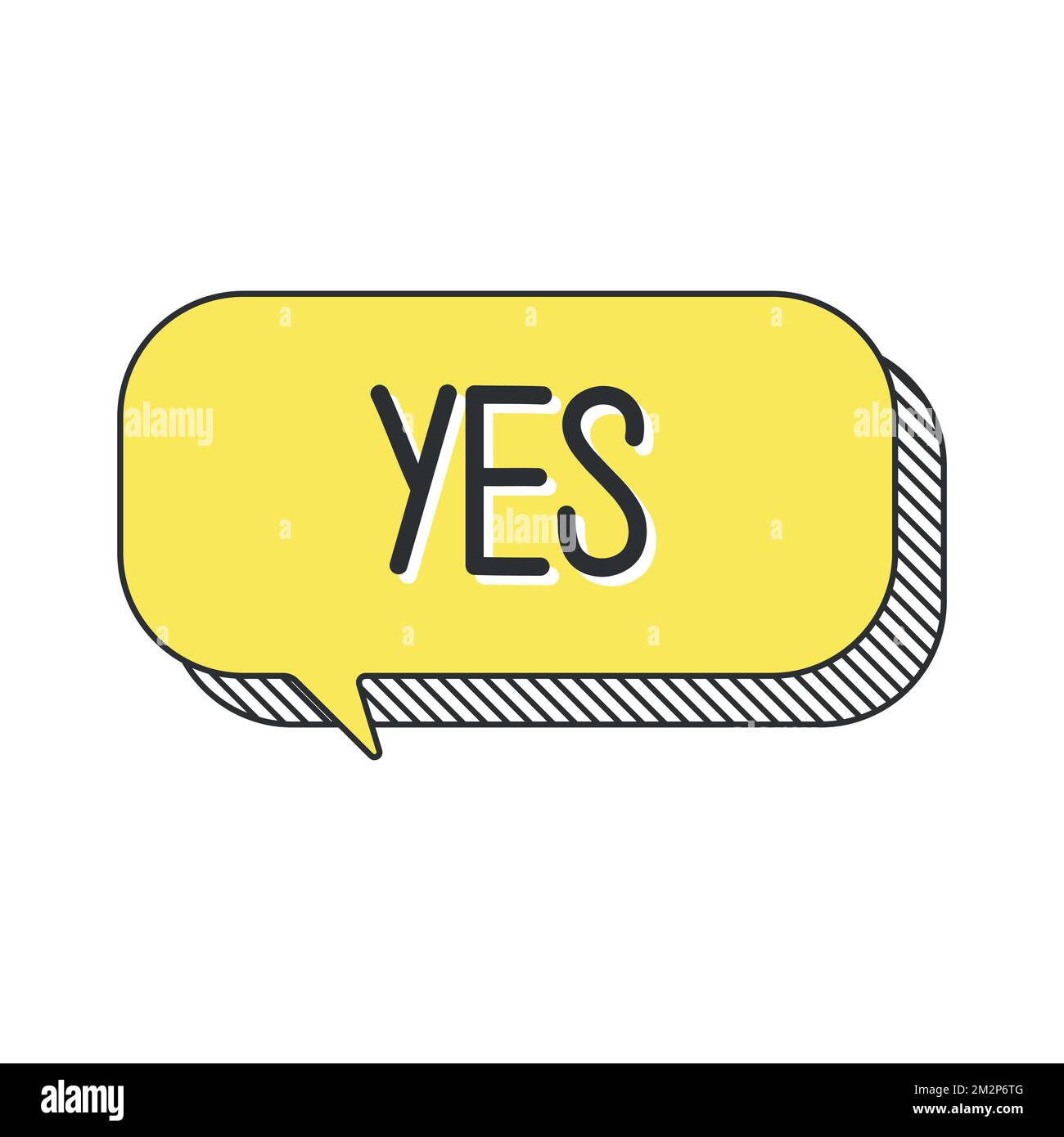 Yes sign in speech Stock Vector Images - Alamy