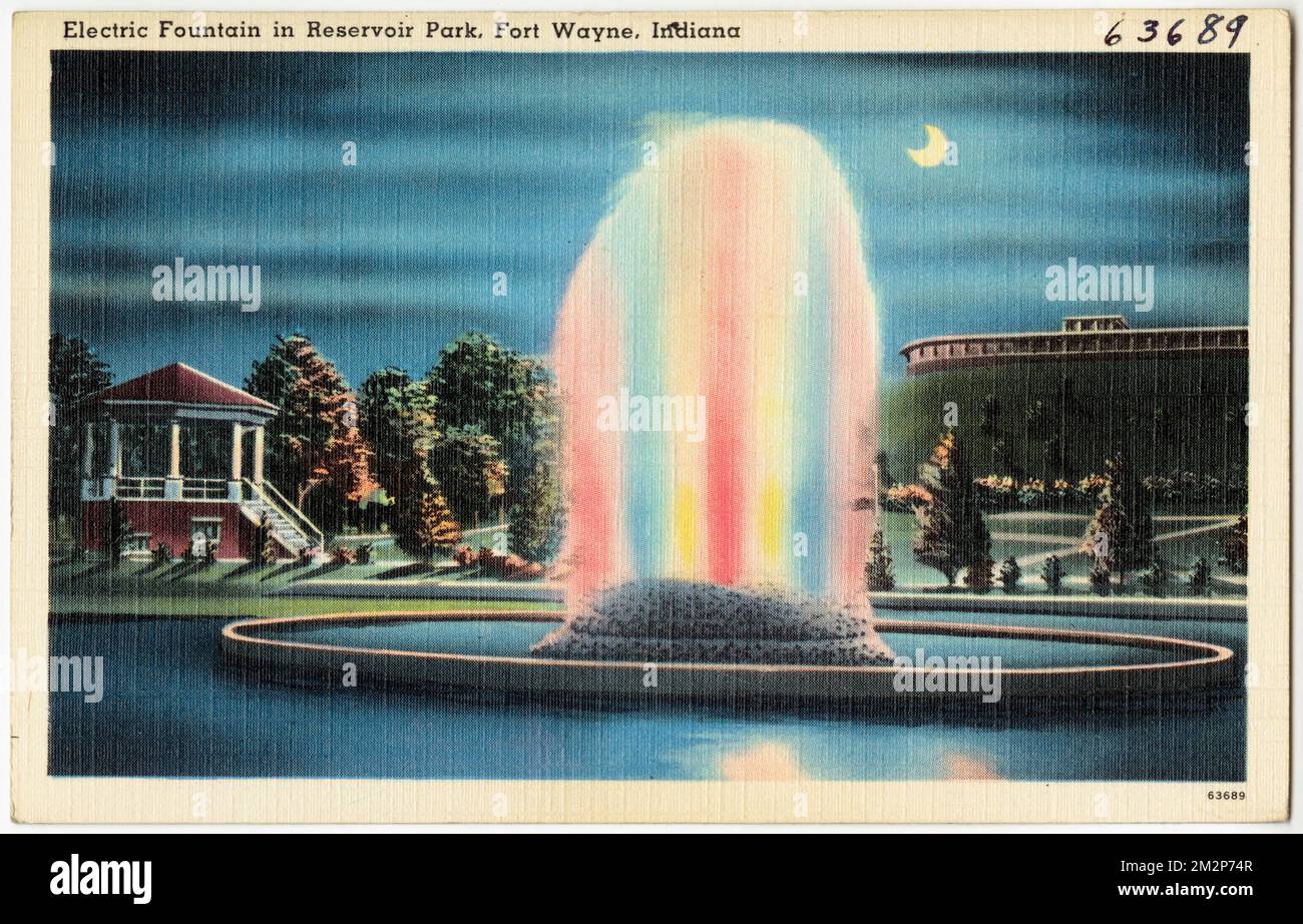 Electric fountain in Reservoir Park, Fort Wayne, Indiana , Parks ...