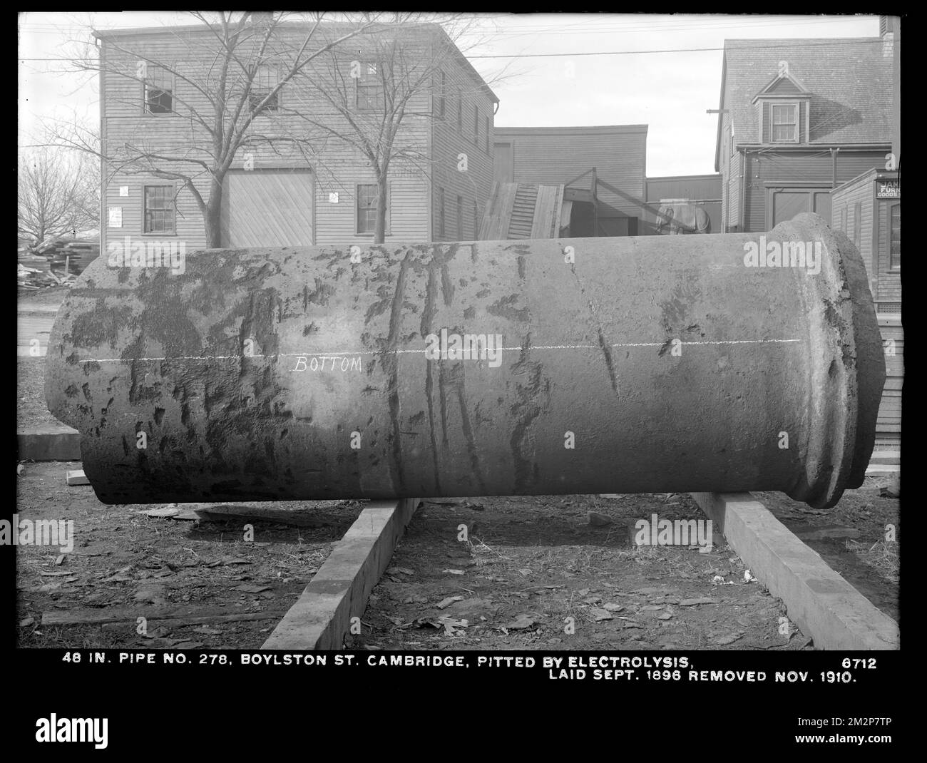 Electrolysis, 48-inch pipe No. 278 pitted by electrolysis, Boylston ...